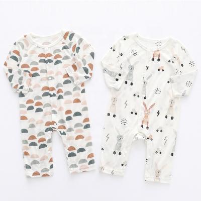 China Custom Unisex Baby Bodysuits Bamboo Printing Rompers 0-36M Spring Summer for sale