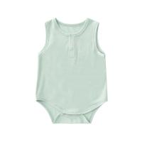 China Bamboo Fiber Baby Vest Rompers Sleeveless Bodysuits Newborn Jumpsuit Sizes 59-90 for sale