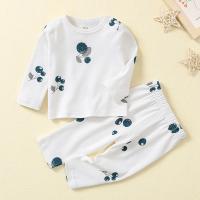 China Organic Cotton Baby Girls Clothing Set Printed Long Sleeve Top Pants 0-24M for sale
