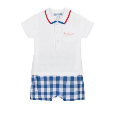 China 2023 Summer Short Sleeve Polo Neck Baby Clothing Sets 100% Cotton 0-24M for sale