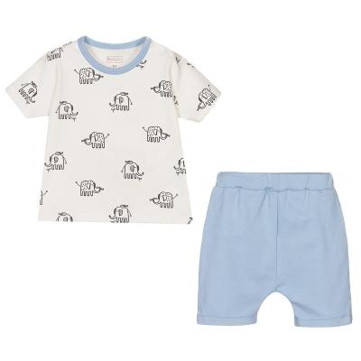 China Custom Printed Organic Cotton Baby Clothing Sets for Summer 0-24M for sale
