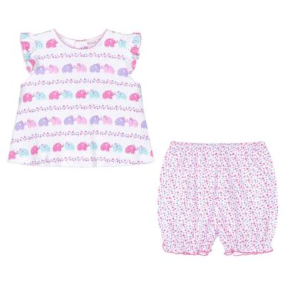 China Organic Cotton Baby Girls Clothing Sets Custom Printed 0-24M Summer for sale
