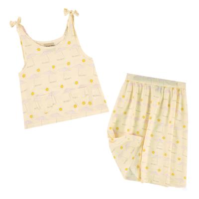 China Summer Baby Girls Printed Vest and Dress Set 100% Cotton 0-24 Months Newborn Clothing for sale