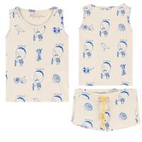 China Custom Printed 100% Cotton Baby Clothing Sets Summer 0-24M Boys Girls for sale