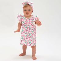 China Baby Girl Romper Dress Set 100% Cotton Summer Outfit 0-24 Months for sale