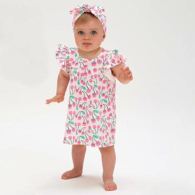 China Baby Girl Romper Dress Set 100% Cotton Summer Outfit 0-24 Months for sale
