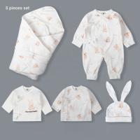 China 100 Cotton Newborn Baby Romper Gift Set Organic Boy Clothes 0-6M for sale