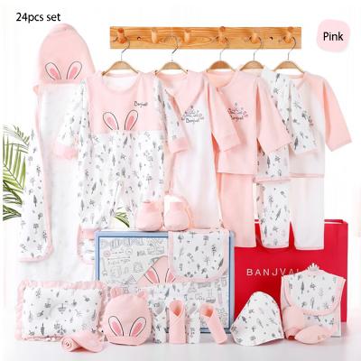 China Wholesale Newborn Baby Gift Box 24pcs Pure Cotton Layette Set 0-6M Four Seasons for sale