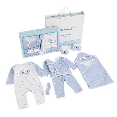 China 100% Cotton Newborn Baby Gift Set 8pcs Footed Pajamas Romper 0-12M for sale