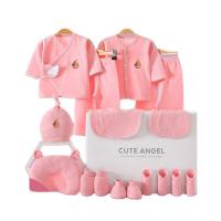 China Organic 100% Cotton Baby Jumpsuit Gift Set for Newborn 0-3M 3-6M Custom Color for sale