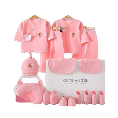 China Organic 100% Cotton Baby Jumpsuit Gift Set for Newborn 0-3M 3-6M Custom Color for sale