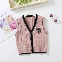 China OEM Custom Kids V-neck Knitted Cardigan Sweater Vest for Boys Girls Ages 3-6 Years for sale