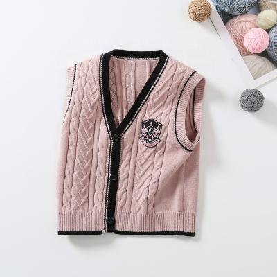 China Baby Kids Cotton Knit Sleeveless Vest Cardigan Winter Warm Coat for Boys Girls 1-6 Years for sale