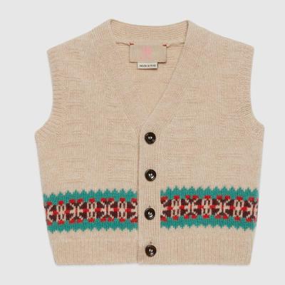 China Wholesale Baby Boy Wool Sweater Vest Knitting Pattern Sleeveless Buttons 1-2 Years for sale