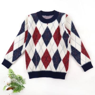 China Children Jacquard Knitted Pullover Sweater Top for Boys Girls 1-5 Years Custom Yarn for sale