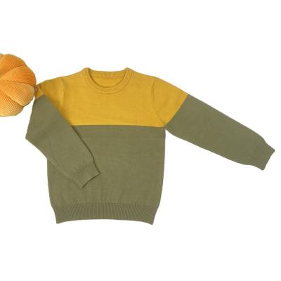China Custom Logo OEM ODM Organic Cotton Kids Boys Letter Jacquard Knitwear Pullover Baby Sweater 1-5 Years for sale