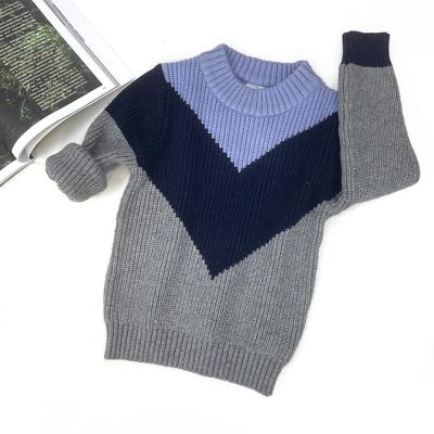 China Children Knitwear 100 Cotton Crew Neck Geometric Pattern Pullover Baby Sweater for Autumn Winter Size 1-5 Years for sale