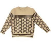 China Jacquard Knitted Crew Neck Baby Sweater for Toddlers 1-5 Years Custom Yarn Color for sale