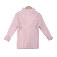 China Girls Knitted Pullover Sweater Mock Rib Collar Soft Warm Top Size 90-150 Custom Colors for sale