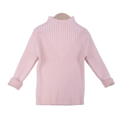 China Girls Knitted Pullover Sweater Mock Rib Collar Soft Warm Top Size 90-150 Custom Colors for sale