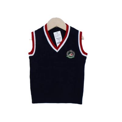 China Kids Winter Custom Baby Jumper Knit Sweater Vest Size 90-150 Navy Soft Breathable for sale