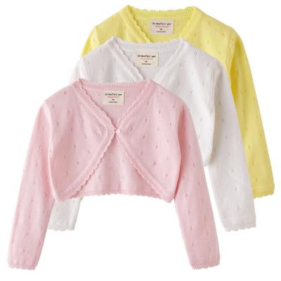 China 100% Cotton Knitted Cardigan Top for Toddler Girls Ages 2-6 Years Summer Sweater for sale