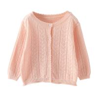 China Summer Cotton Plain Knitted Cardigan Top for Toddler Girls Ages 2-6 Years for sale