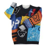 China Children Allover Printed Knitted Pullover Long Sleeve Winter Top for Kids 4-7 Years for sale