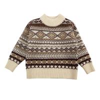 China Custom Kids Knit Winter Cotton Sweater Toddler Boys Long Sleeves Crew Neck 1-3 Years for sale