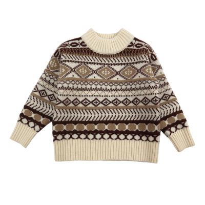 China Custom Kids Knit Winter Cotton Sweater Toddler Boys Long Sleeves Crew Neck 1-3 Years for sale