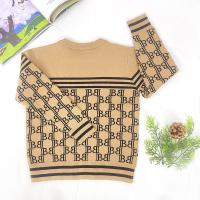 China Knitted Cotton Letter Stripe Pattern Ribbed Hem Baby Boy Pullover Sweater Winter 1-5 Years for sale
