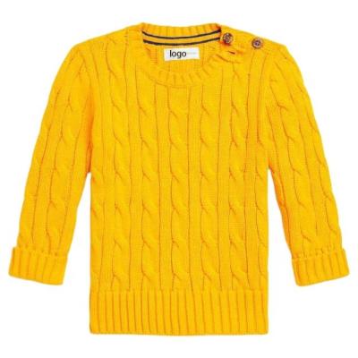 China Kids Cotton Cable Knit Pullover Sweater 1-6 Years Custom Color Winter Clothing for sale