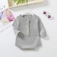 China Baby Boys Girls Knitted Romper Jumpsuit 100% Cotton Long Sleeve Bodysuit Sizes 0-24M for sale