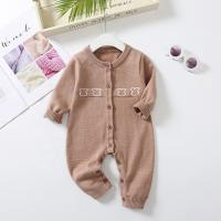 China Custom 100% Cotton Baby Knitted Sweater Romper Long Sleeve Jumpsuit for Toddlers Size 3-24M for sale