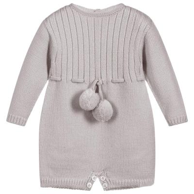China 100% Cotton Knitted Baby Sweater Romper Long Sleeve Crew Neck for Infant 3-24M for sale