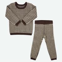 China Custom Baby Crew Neck Long Sleeve Pullover Sweater Set 100% Cotton 0-6 Years for sale