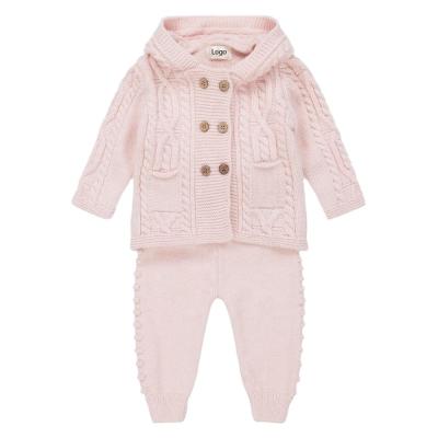 China Custom Baby Knit Hoodie Sweater Set 100 Cotton 0-12M 1-6 Years OEM for sale