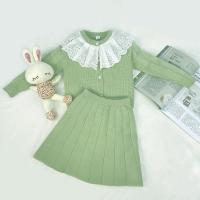 China Girls Knitwear Two Piece Sweater Dress Set 100 Cotton 1-6 Years Kids Clothing for sale