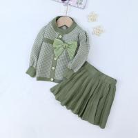 China Girls Knitted Sweater Skirt Set Winter Clothing for Kids Size 100-150 Custom Colors for sale