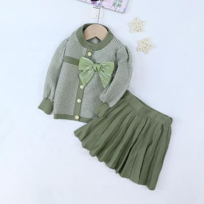 China Girls Knitted Sweater Skirt Set Winter Clothing for Kids Size 100-150 Custom Colors for sale