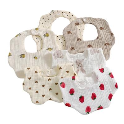 China Custom 100% Cotton Baby Drool Bibs Washable Cute Cartoon Floral Newborn for sale