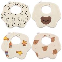 China Customizable 100% Cotton Baby Bandana Drool Bibs 6 Layer Absorbent Infant Feeding Bib for sale
