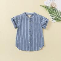 China Customizable Children Boys Plain Cotton Shirts Summer Fashion Kids Tops 100% Cotton for sale