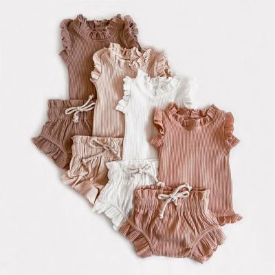 China Wholesale 100% Cotton Baby Clothing Set Summer 3pcs 2pc Clothes Sizes 3-24M for sale