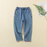 China Boys Elastic Waist Denim Jeans Full Length 100 Cotton Kids Pants Custom Size for sale