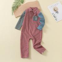 China Custom Label Baby Bodysuit 100% Cotton Long Sleeve Jumpsuit 0-24M for sale