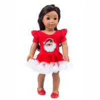 China Wholesale Girls Doll Dress Santa Claus Embroidery Cotton for 45cm 50cm 60cm Dolls for sale