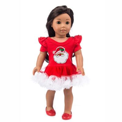 China Wholesale Girls Doll Dress Santa Claus Embroidery Cotton for 45cm 50cm 60cm Dolls for sale