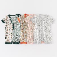 China Wholesale Baby Rompers Short Sleeve Solid Bodysuit 95% Bamboo 0-24M Custom for sale