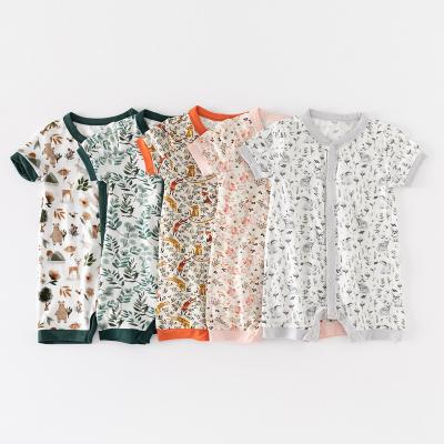 China Wholesale Baby Rompers Short Sleeve Solid Bodysuit 95% Bamboo 0-24M Custom for sale